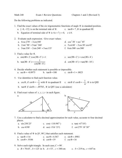 Exam 1 - LAVC Math Department
