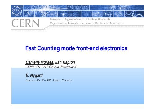 Fast Counting mode front-end electronics