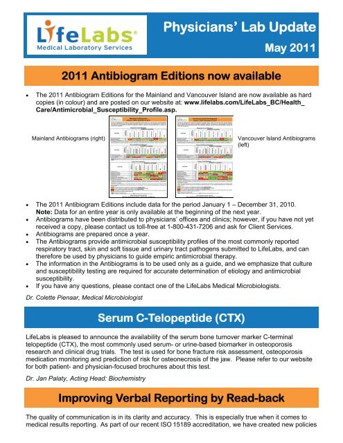 2011 May Lab Update.pub - Lifelabs