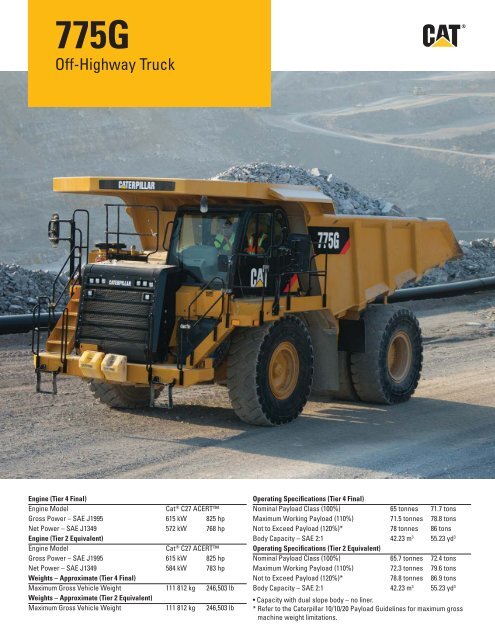 AEHQ6350-01, Cat 775G Off-Highway Truck Specalog