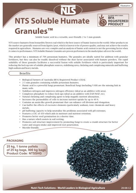 NTS Soluble Humate G.. - Nutri-Tech Solutions