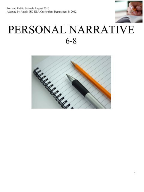 Personal Narrative - Introduction - Austin ISD