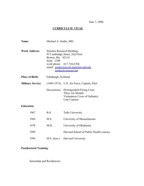 Michael A. Jenike - McLean Hospital - Harvard University