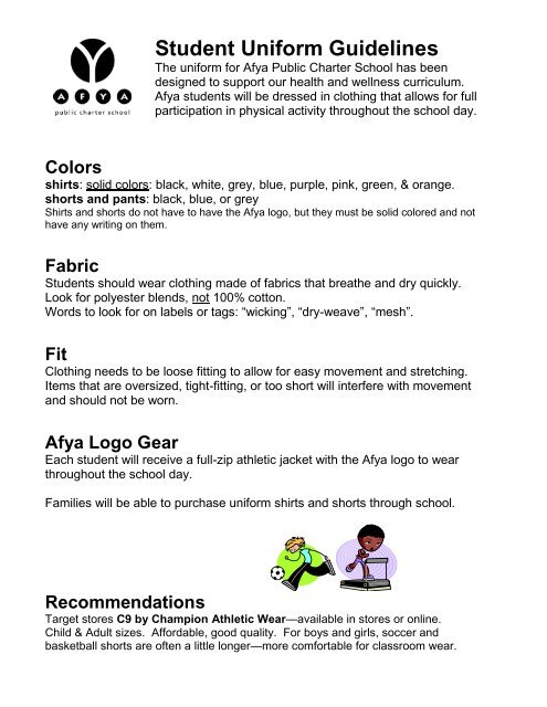 Student Uniform Guidelines - Afya Baltimore, Inc.
