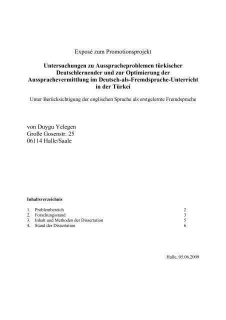 Exposé zur Promotion - Martin-Luther-Universität Halle-Wittenberg