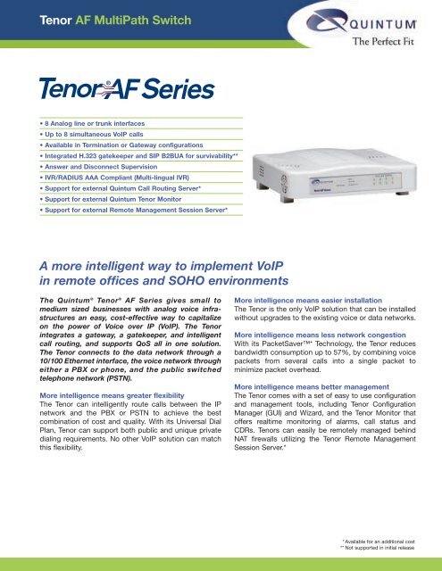 Tenor AF Series - ThomasNet