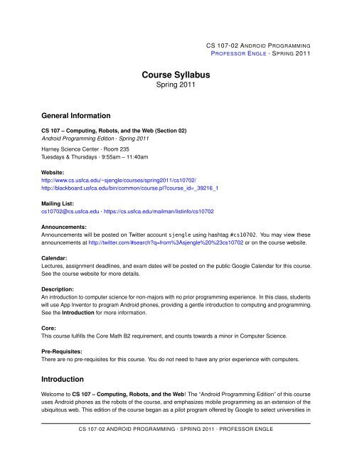 Course Syllabus Computer Science