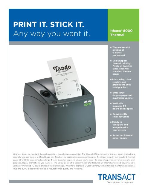 Data Sheet - POS systems