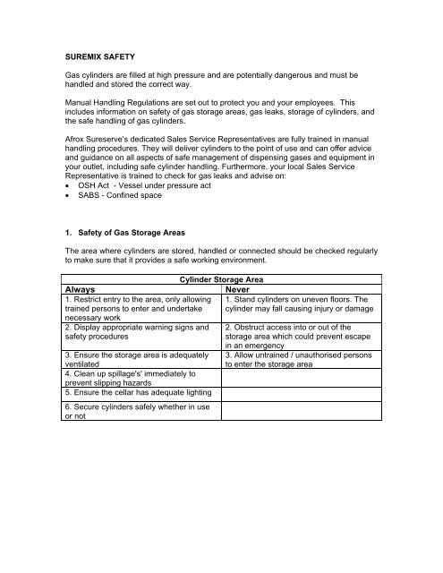 Suremix Safety - Afrox Gases