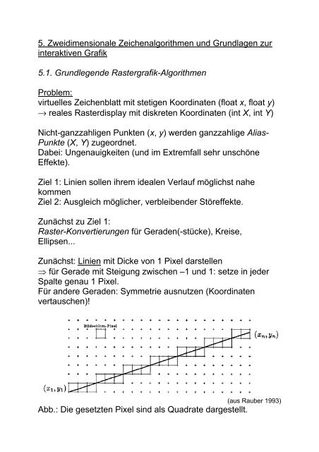 Grundlegende Rastergrafik-Algorithmen