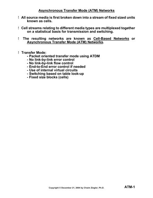 Atm 1 Asynchronous Transfer Mode Atm Networks All Source