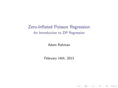 Zero-Inflated Poisson Regression - An Introduction to ZIP Regression