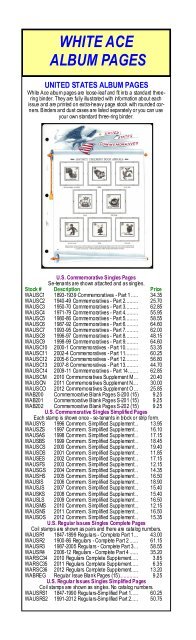 WHITE ACE ALBUM PAGES - Brookman Stamp Company