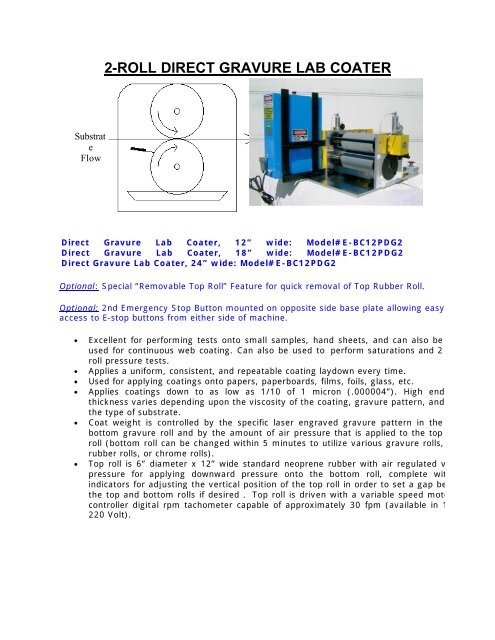 2-ROLL DIRECT GRAVURE LAB COATER