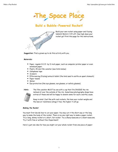 Nasa Paper Rocket Building Students