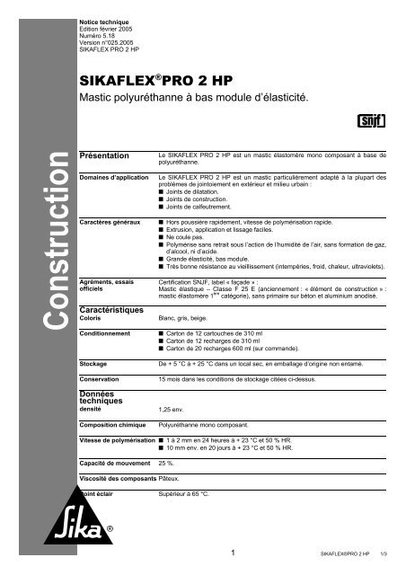 Certification SNJF, label Â« faÃ§ade - Point.P