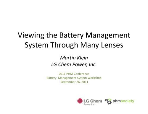 Viewing the Battery Management System Through ... - PHM Society