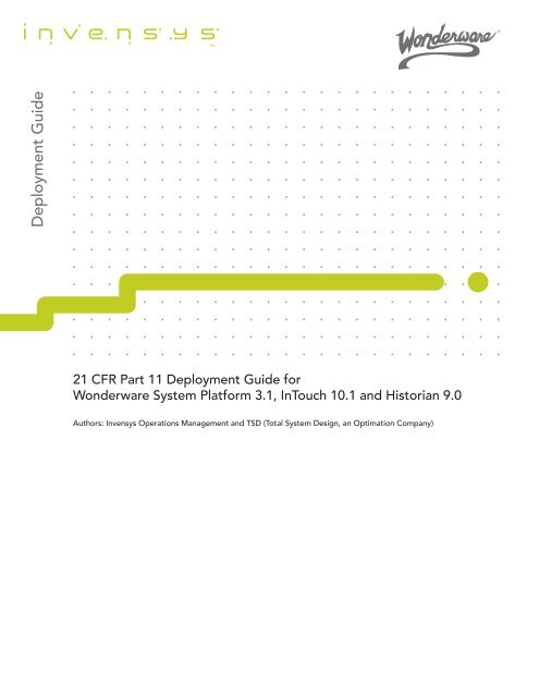 Deployment Guide - Wonderware