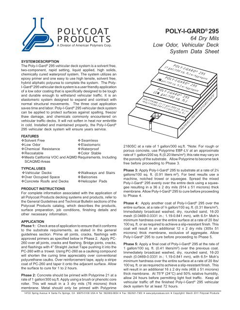 Poly-I-GardÂ® 295 - Polycoat Products