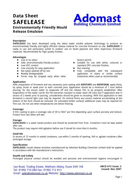 SAFELEASE - EPMS Supplies