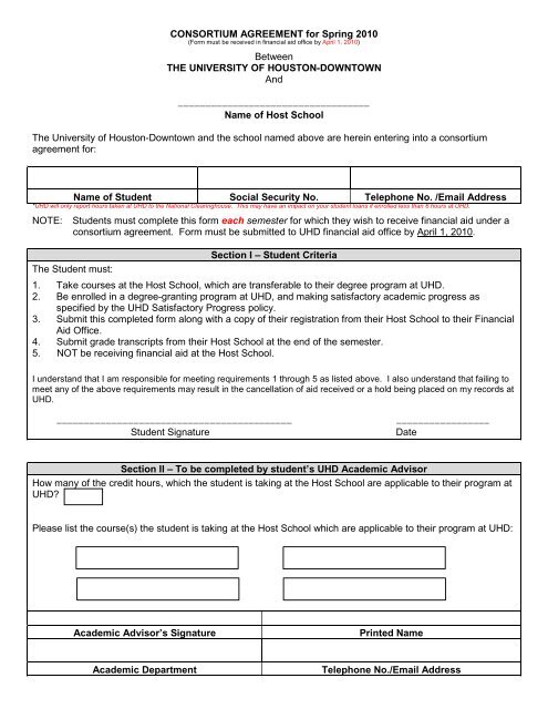 office of student financial aid - the University of Houston-Downtown!