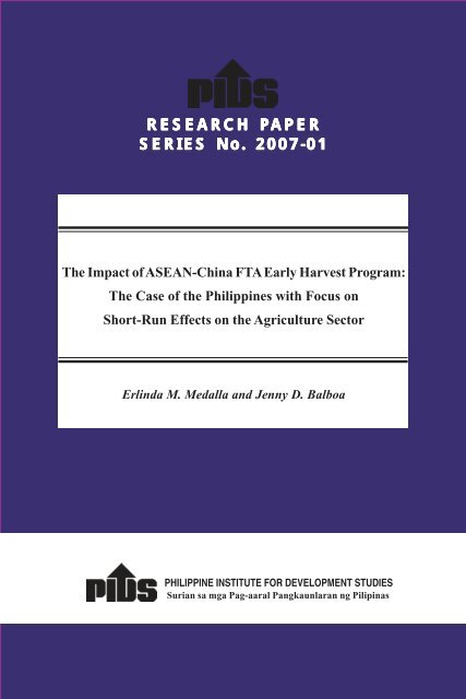The Impact of ASEAN-China FTA Early Harvest Program - Philippine ...