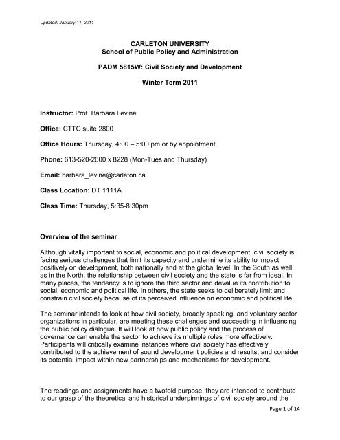 PADM - Www3.carleton.ca - Carleton University