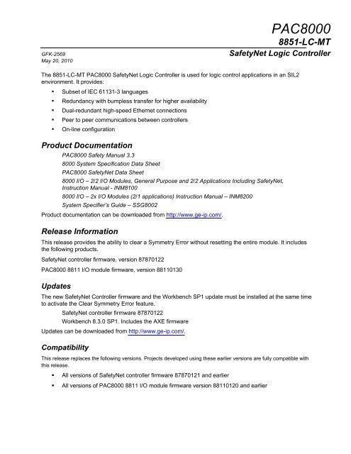PAC8000 8851 Controller, GFK-2569.pdf