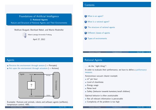 Foundations of Artificial Intelligence - 2. Rational Agents Nature and ...