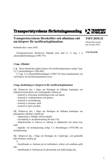 TSFS 2010:32 - Transportstyrelsen