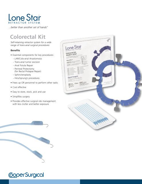 Lone Star Colorectal Kit Brochure - CooperSurgical