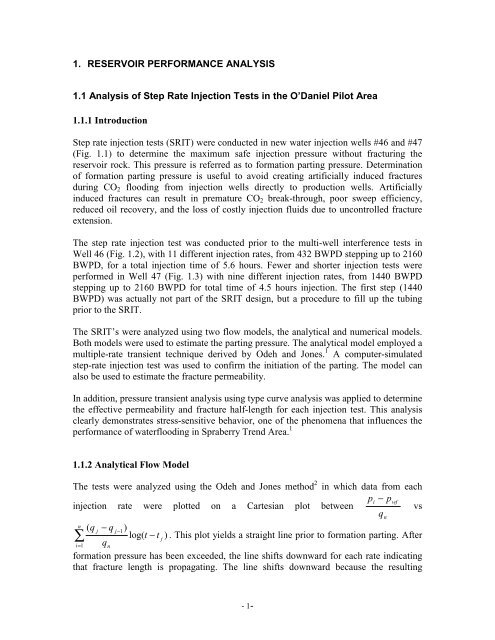Reservoir Performance Analysis