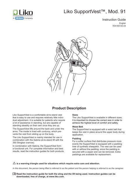 SupportVest Instruction Guide EN - Liko