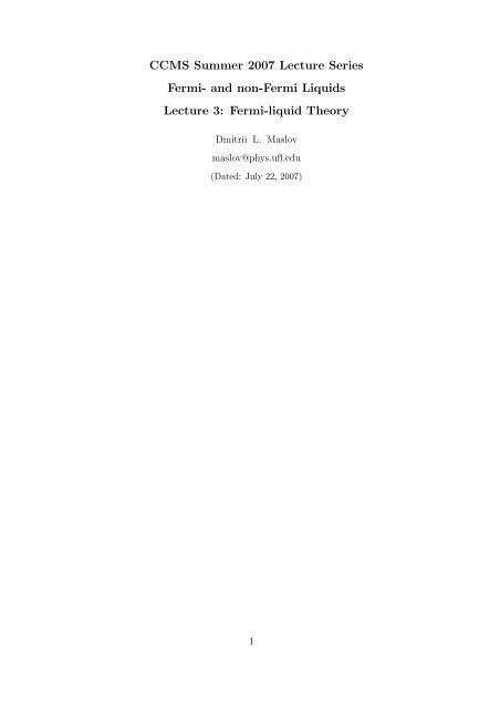Fermi-liquid Theory