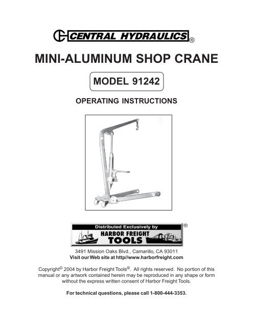 mini-aluminum shop crane - Harbor Freight Tools