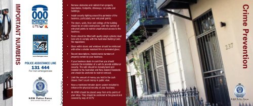 Crime Prevention Brochure - NSW Police Force