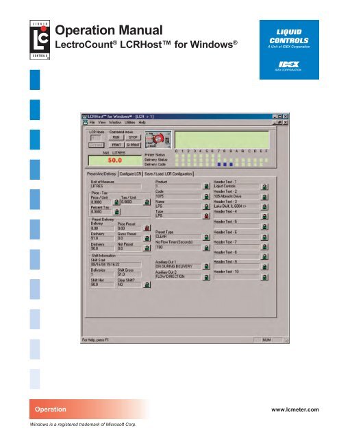 Configure LCR - Product Calibration - Liquid Controls