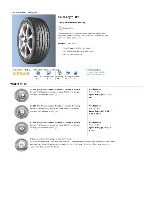 Tire Data Sheet (PDF) - Mr. Tire
