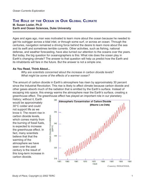 M. Susan Lozier, Ph.D Earth and Ocean Sciences ... - Study of Place