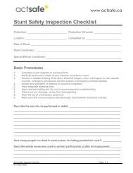 Film Fire/ Life Safety Inspection Checklist - Actsafe