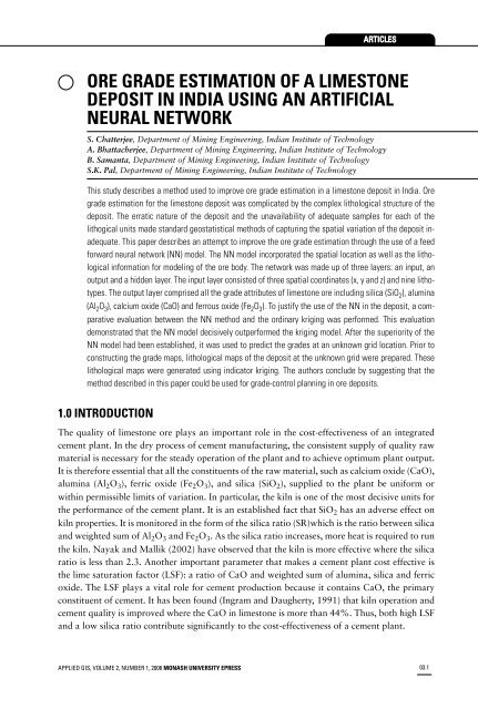 Ore grade estimation - Monash University ePress