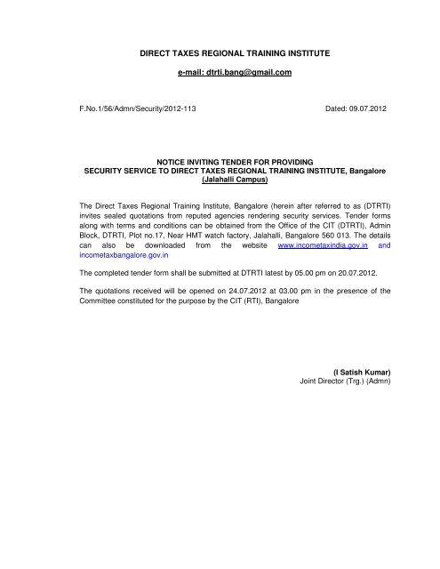 dtrti.bang@gmail.com - Income Tax Department
