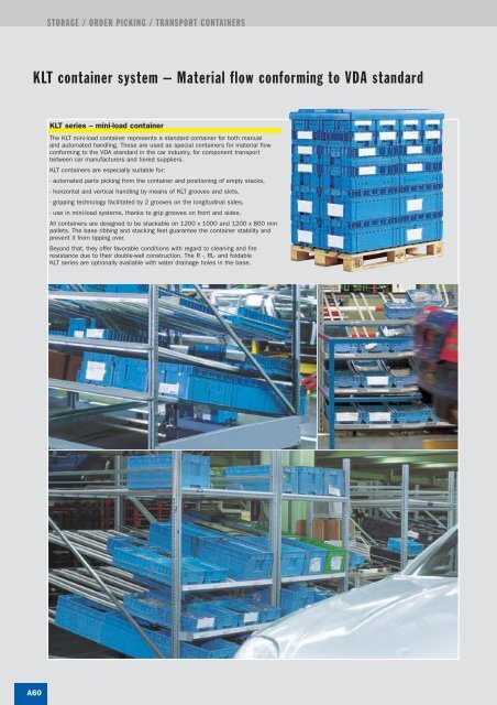 KLT container system â Material flow conforming to VDA standard