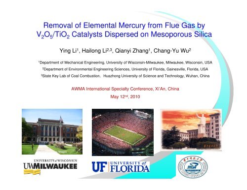 Removal of Elemental Mercury from Flue Gas by V2O5/TiO2 ...