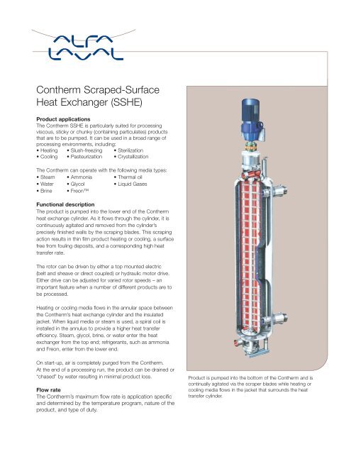 Contherm scraped-surface heat exchanger - Alfa Laval