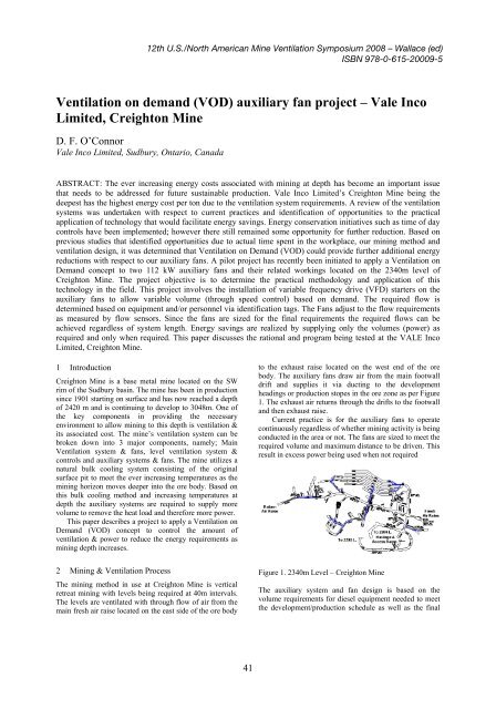 Ventilation on demand (VOD) auxiliary fan project - Vale Inco ... - SME