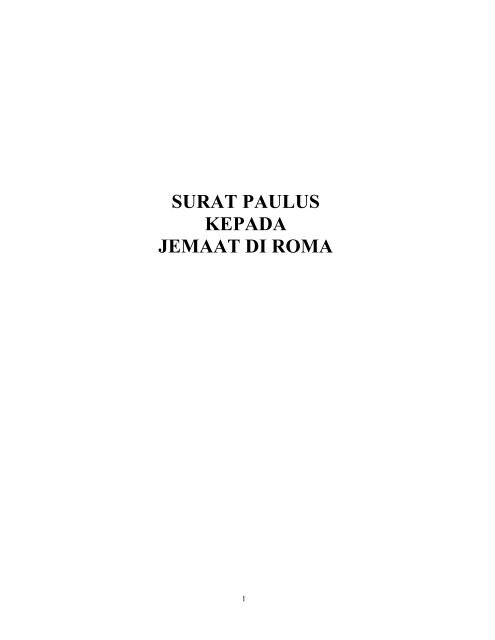 SURAT PAULUS KEPADA JEMAA