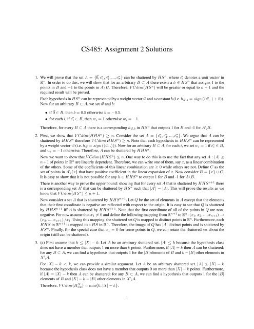 CS485: Assignment 2 Solutions - Student.cs.uwaterloo.ca