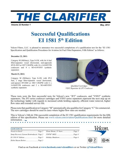THE CLARIFIER - Velcon Filters