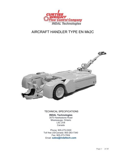 AIRCRAFT HANDLER TYPE EN Mk2C - INDAL Technologies